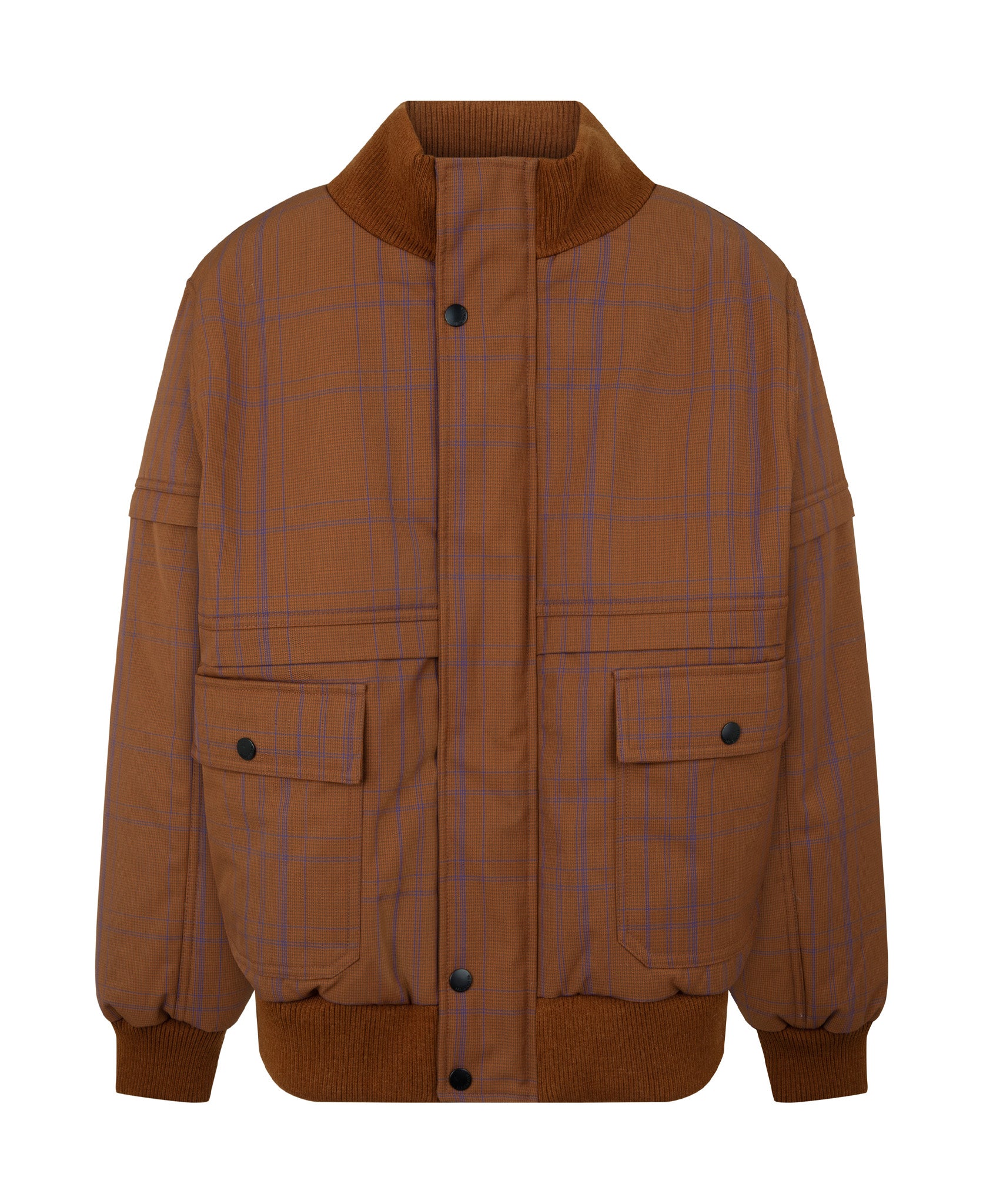 WOOL CHECK BOMBER - BRONZE & LAPIS | NAGNATA