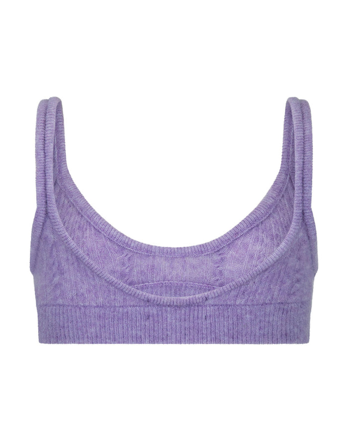 CABLE KNIT WOOL BRALET | IRIS | NAGNATA