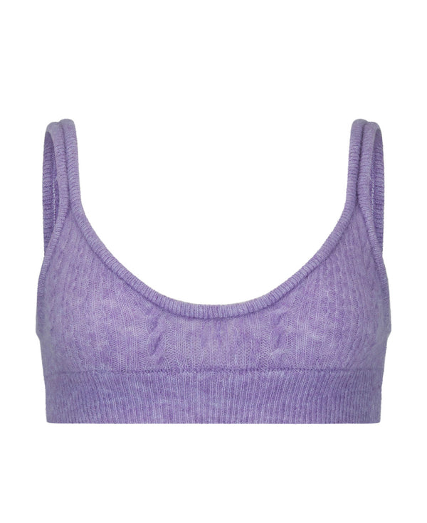 CABLE KNIT WOOL BRALET | IRIS | NAGNATA